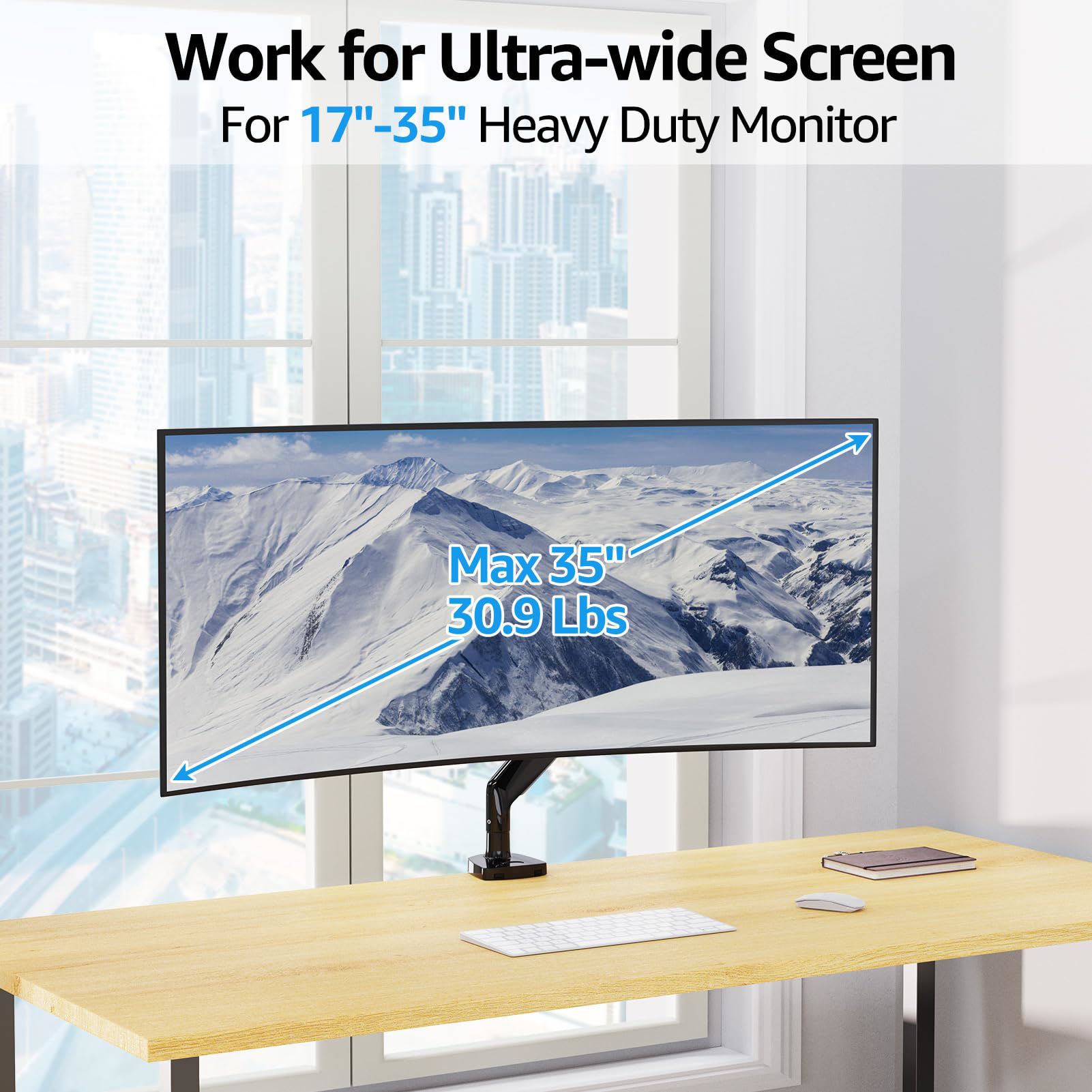 GetUSCart- MOUNTUP Ultrawide Single Monitor Arm for Max 35 Inch Screen ...