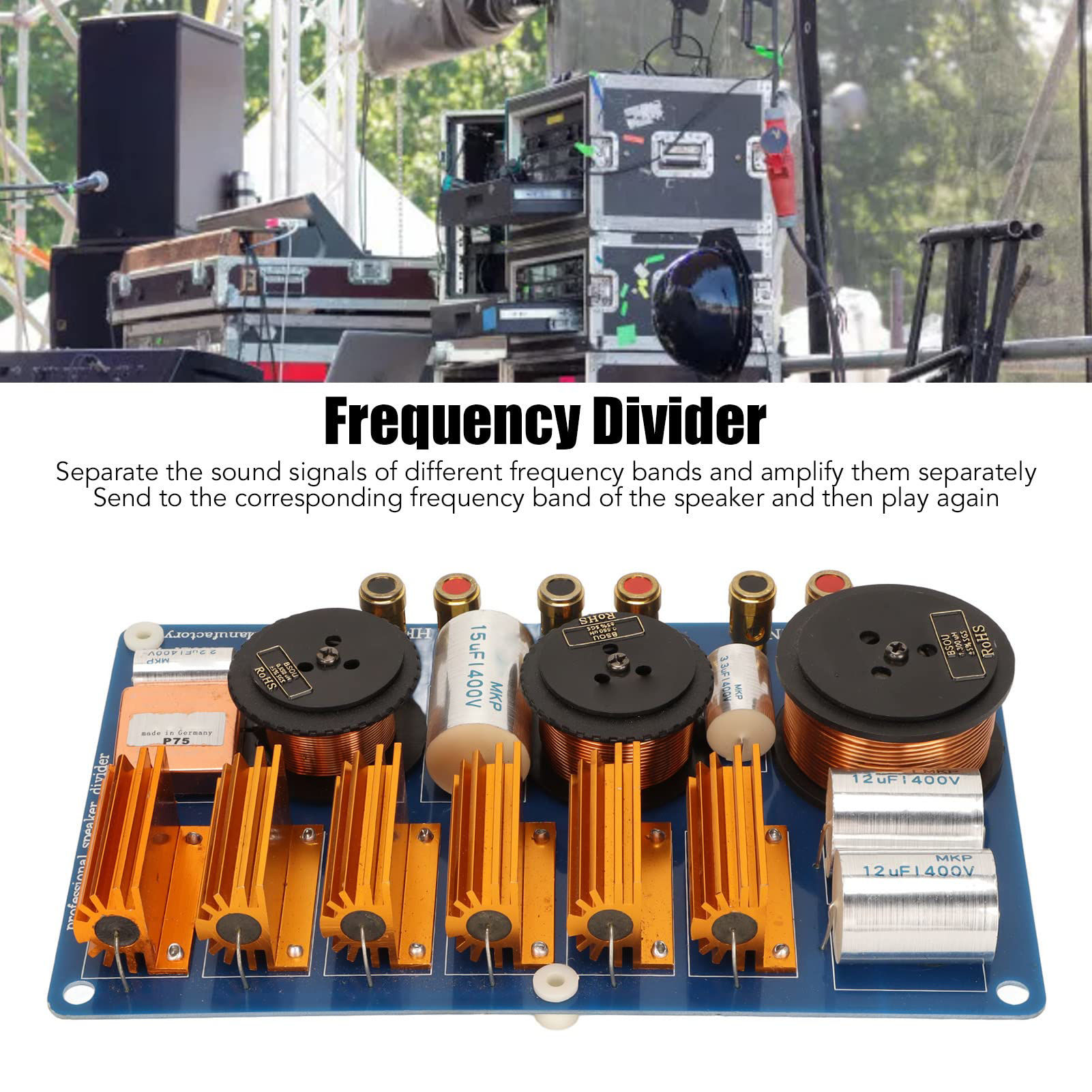 GetUSCart- ASHATA 2 Way Speaker Crossover, Speaker Audio Frequency Divider, Frequency ...