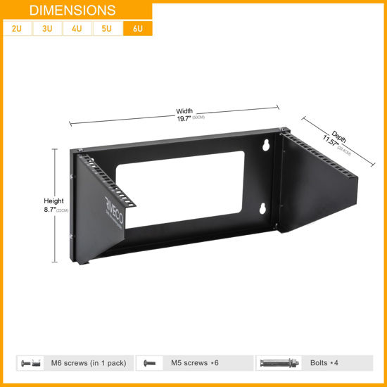 GetUSCart- RIVECO 6U Wall Mount Rack for Network| Reinforced Heavy Load ...