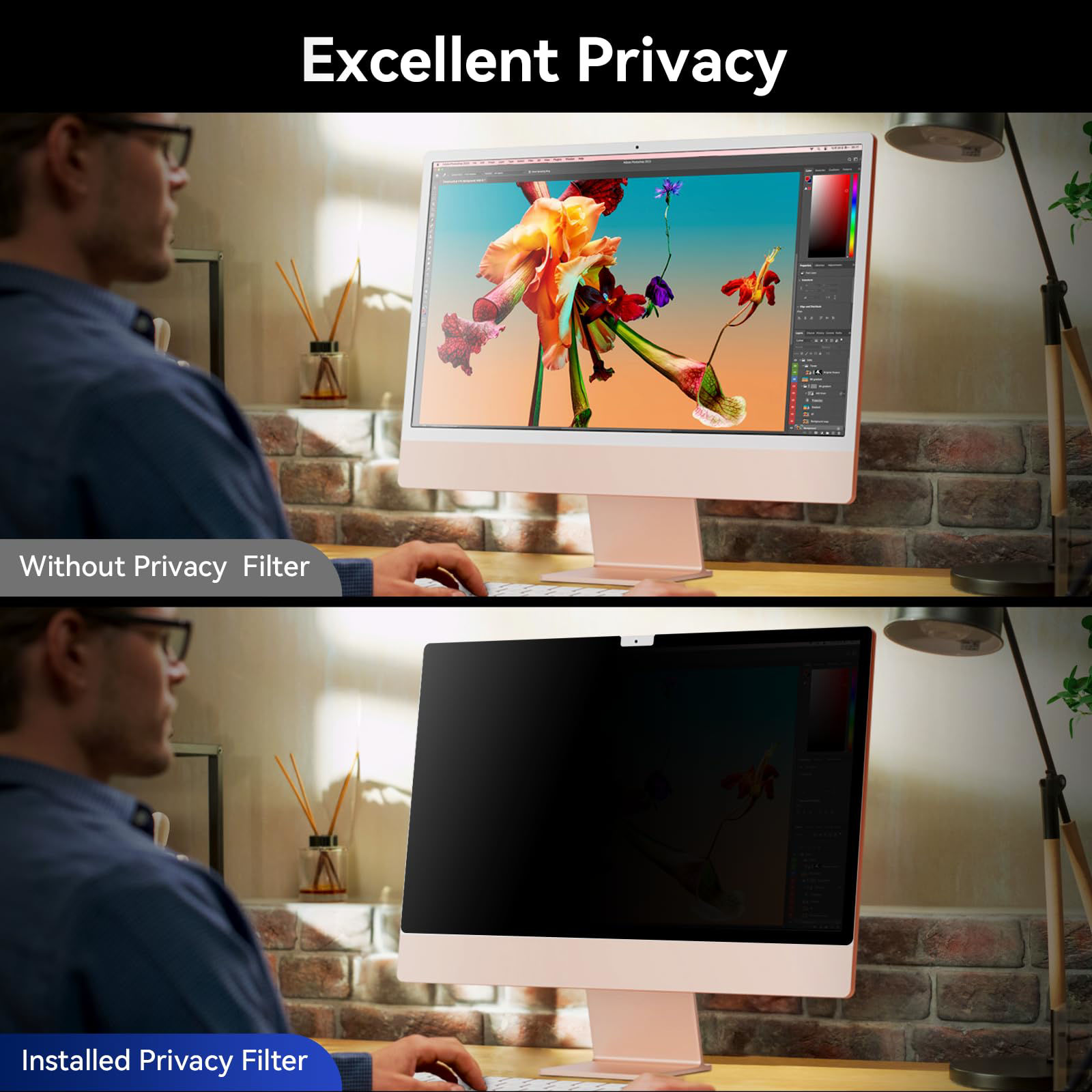 GetUSCart- [2024 New] Fully Removable Privacy Screen for iMac 24 Inch ...