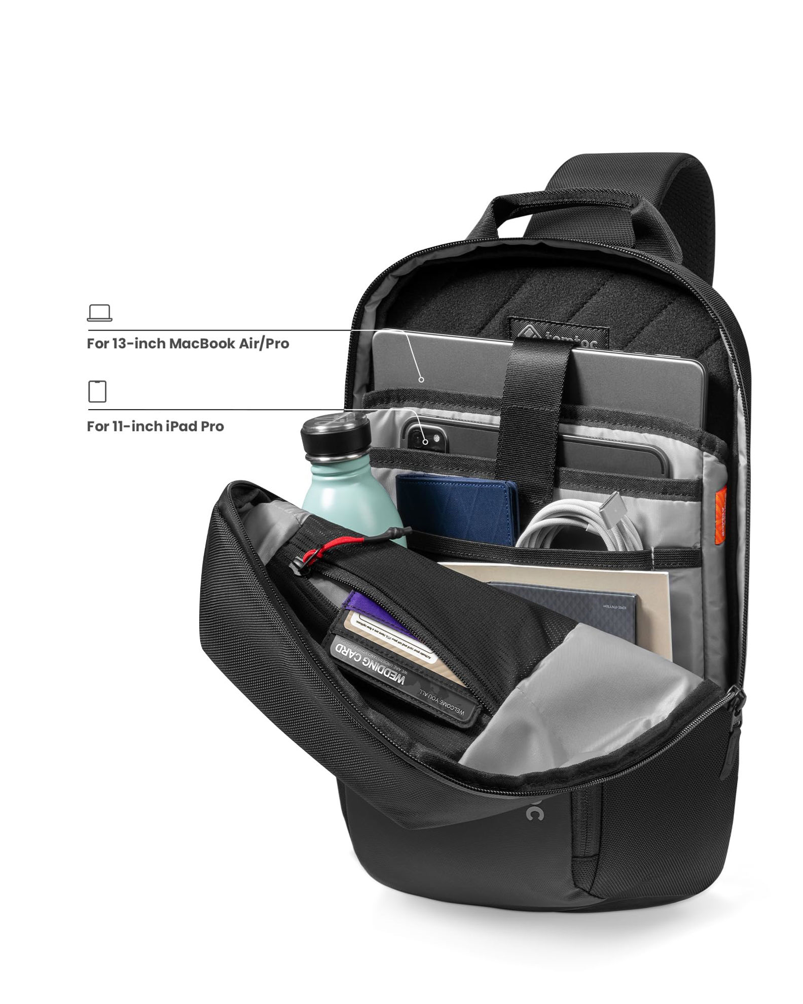 GetUSCart- tomtoc Compact EDC Sling Bag for 13-inch iPad Pro M4/ iPad ...