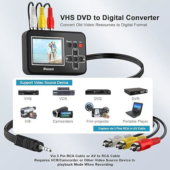 GetUSCart- DigitPro Video to Digital Converter, Mini Video Capture ...