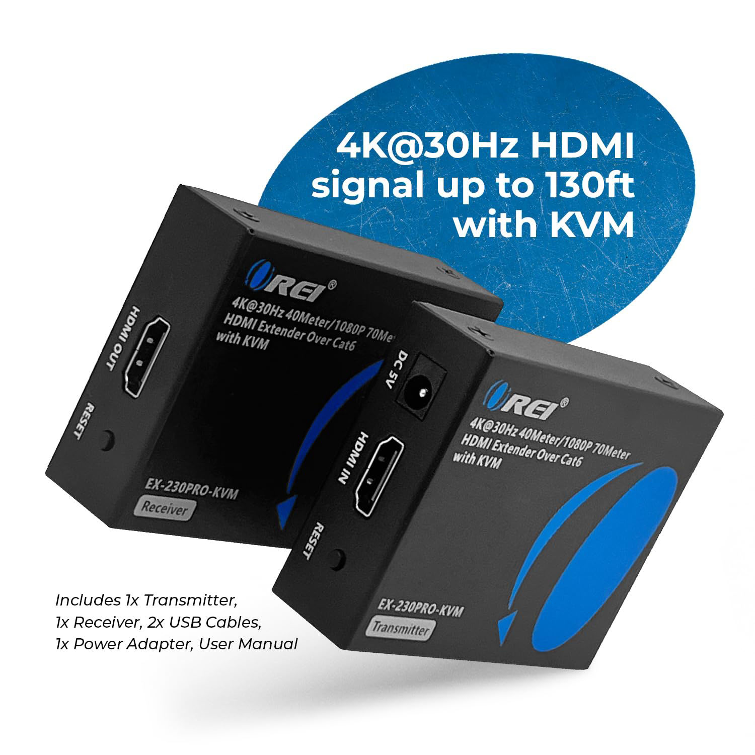 GetUSCart- OREI KVM 4K HDMI Extender Balun Over Single CAT6/7 Ethernet ...