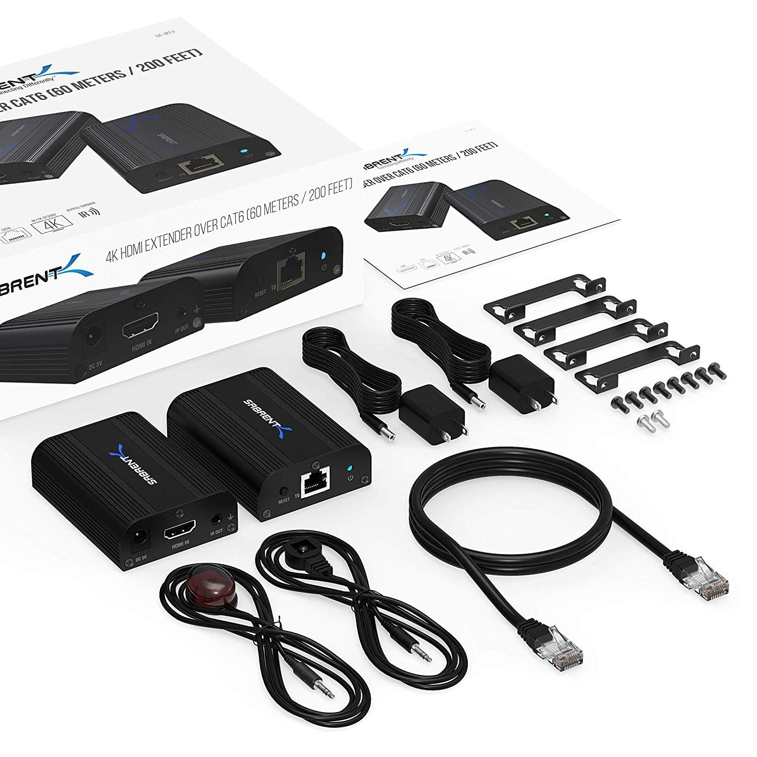 GetUSCart- SABRENT 4K HDMI Extender Over CAT6 (60 Meters / 200 feet ...