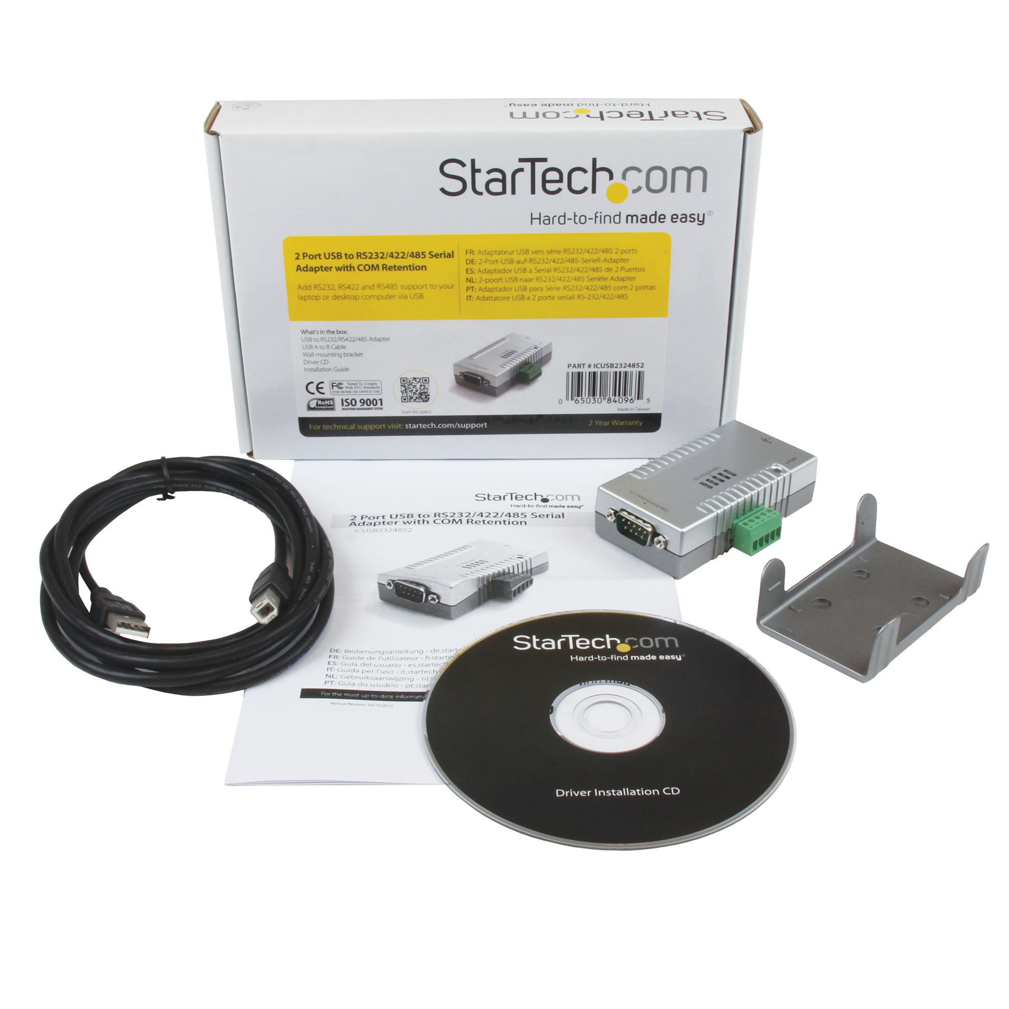 GetUSCart- StarTech.com USB to Serial Adapter - 2 Port - RS232 RS422 RS485 - COM Port Retention ...
