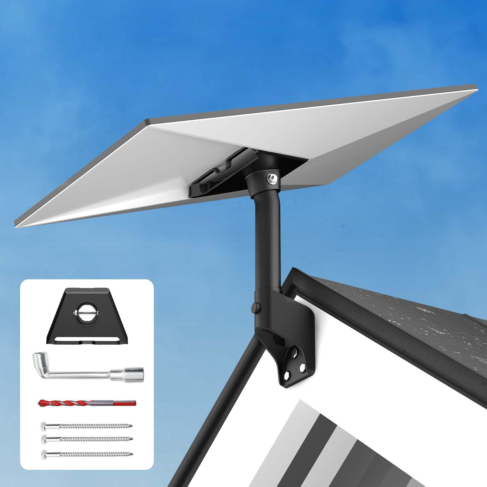 GetUSCart- Starlink Gen 3 Mount, 360° Adjustable Starlink Short Wall Mount Compatible with V3 ...