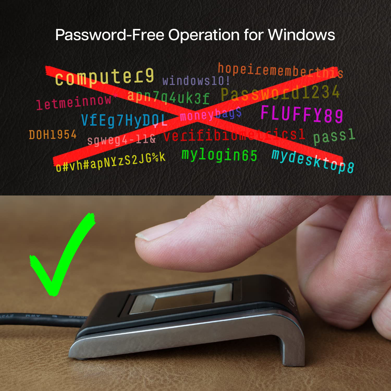 GetUSCart- Verifi P5300 Fingerprint Reader USB, Windows Hello, Windows Password Free, Desktop