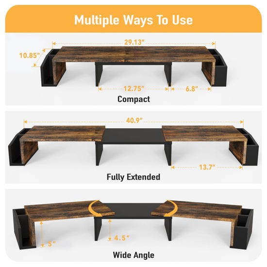GetUSCart- Simple Houseware Desk Dual Monitor Stand Riser with Drawer ...