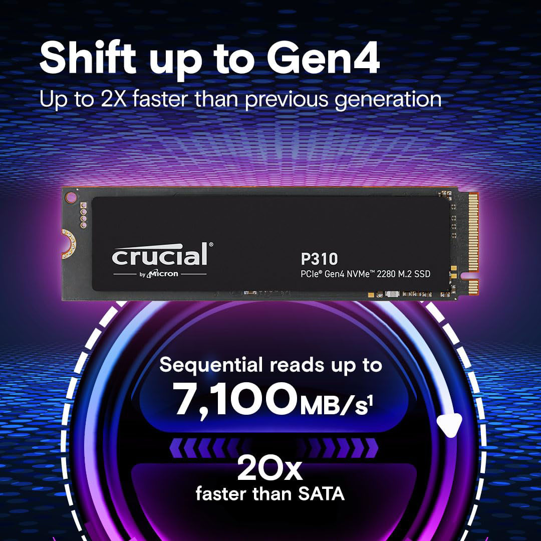 GetUSCart- Crucial P310 1TB 2280 PCIe Gen4 3D NAND NVMe M.2 SSD - Up to ...