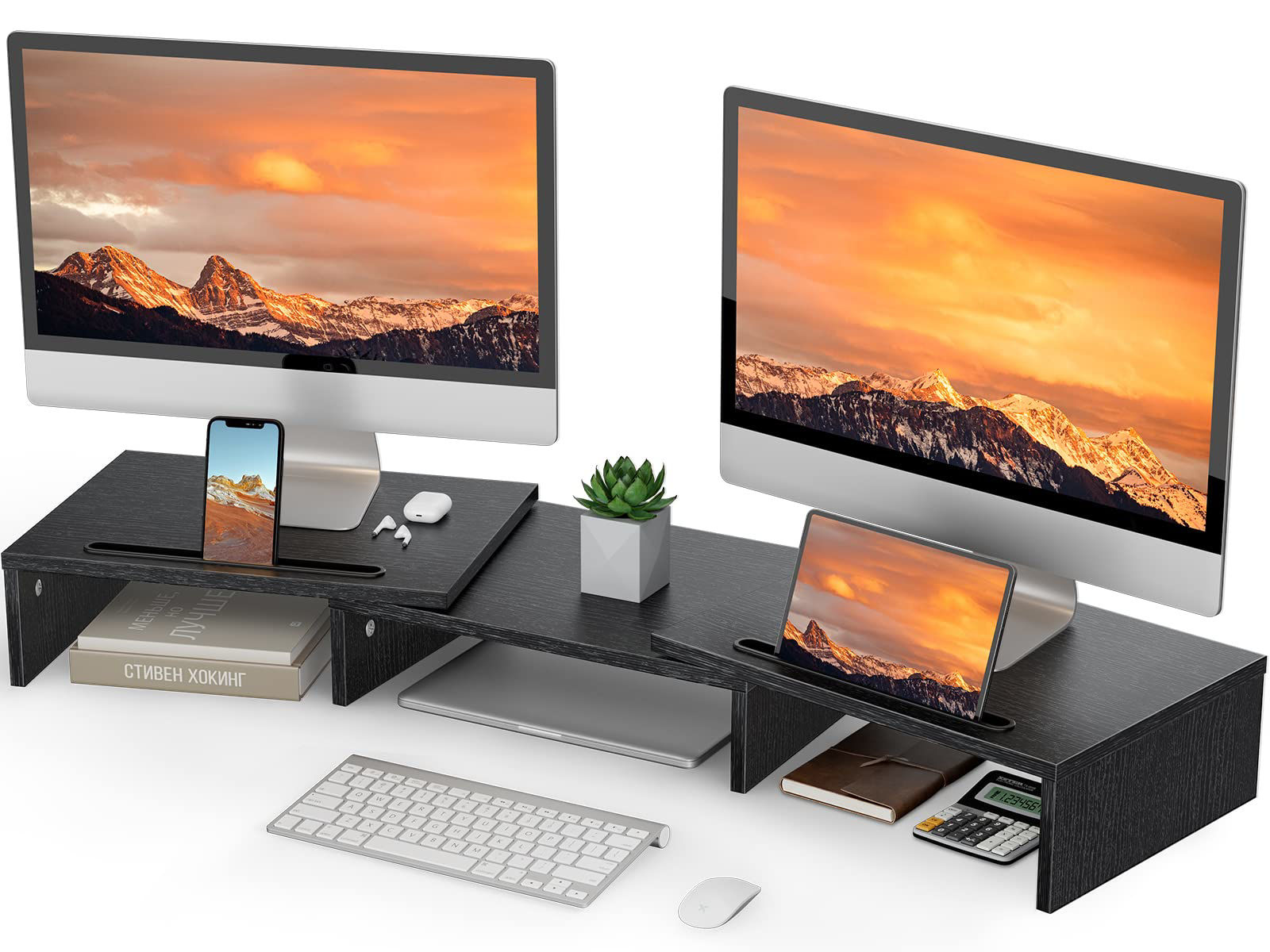 GetUSCart- LORYERGO Dual Monitor Stand for 2 monitors, Monitor Stand ...