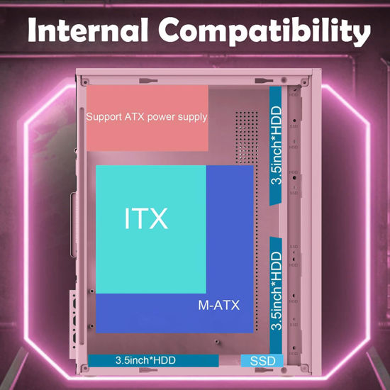 GetUSCart- PINK/matx case,itx case,High Airflow Micro ATX PC Case ...