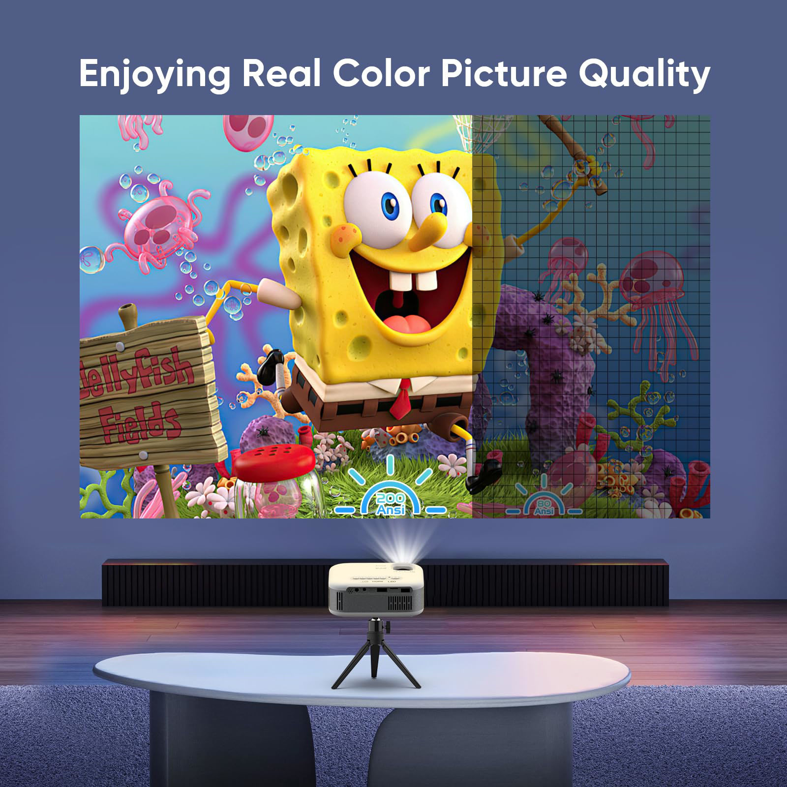 GetUSCart- [Two-Way Bluetooth] PANSEBA Mini Projector with Tripod, 2024 ...