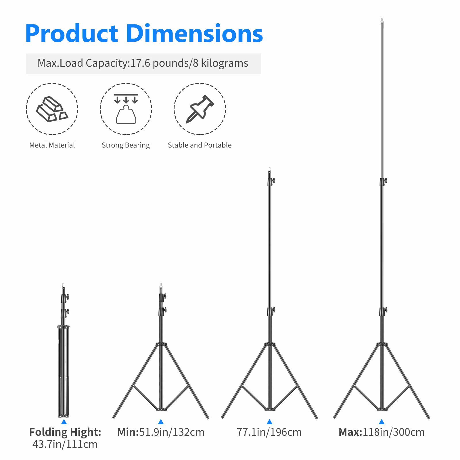 GetUSCart- Neewer Heavy Duty Light Stand 10 Feet/3 Meters Adjustable ...