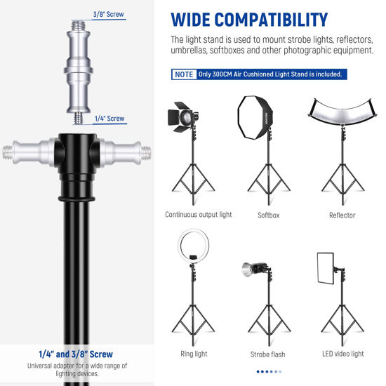 GetUSCart- NEEWER 9.8ft/3m Air Cushioned Light Stand, Heavy Duty Metal ...