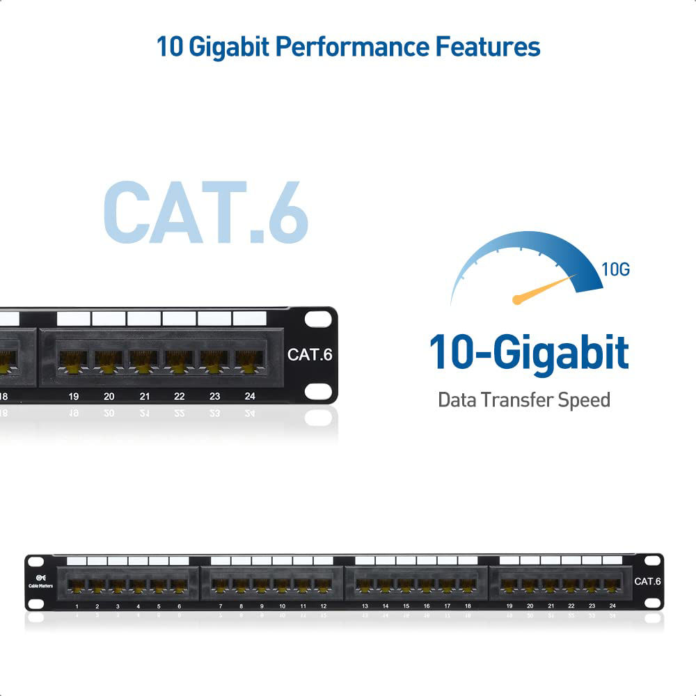 GetUSCart- Cable Matters UL Listed Rackmount or Wall Mount 1U 24 Port ...