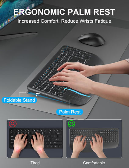 Getuscart Wireless Keyboard And Mouse Combo Edjo 2 4g Full Sized Ergonomic Computer Keyboard