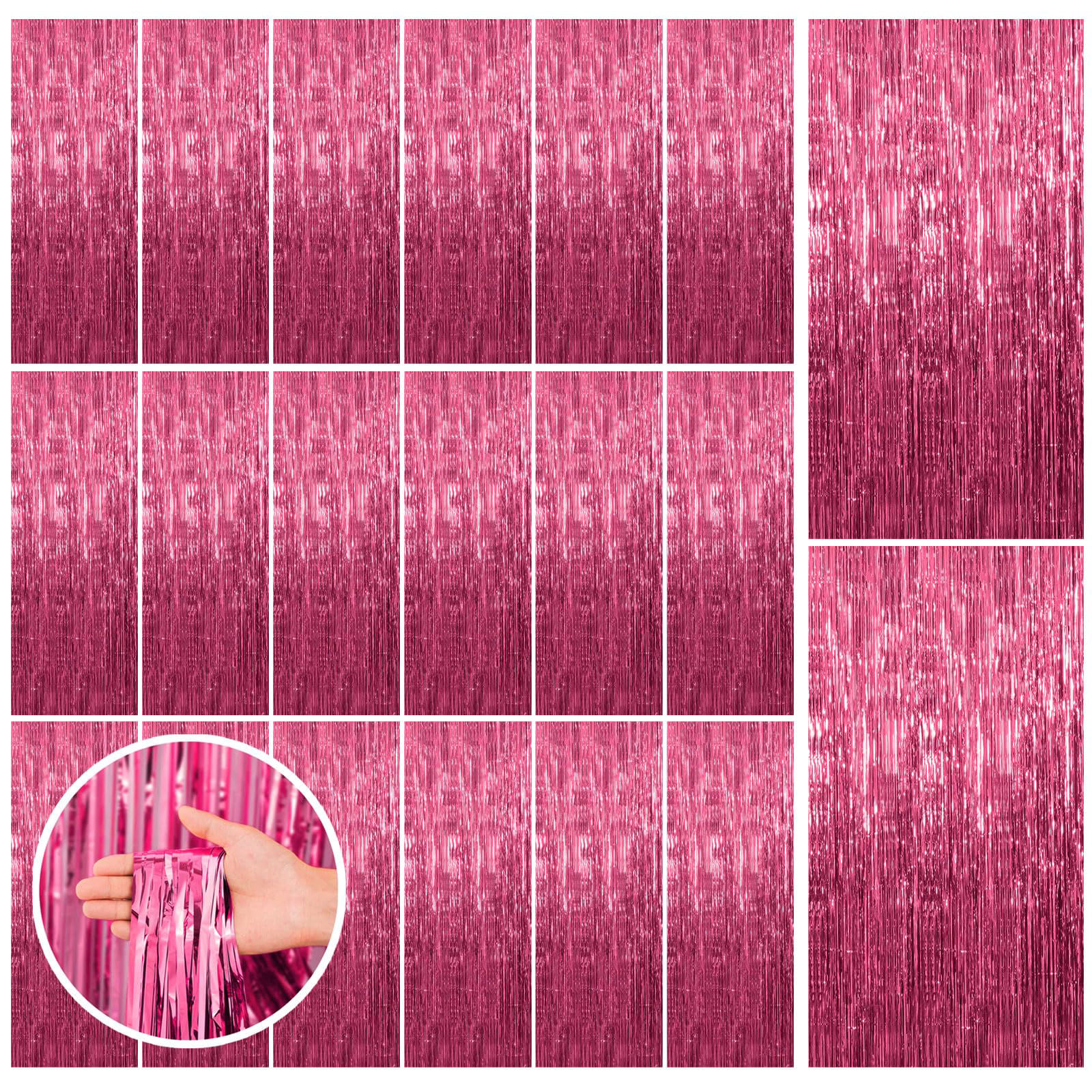 GetUSCart- 20 Pack Pink Backdrop Party Decorations Tinsel Curtain Party ...
