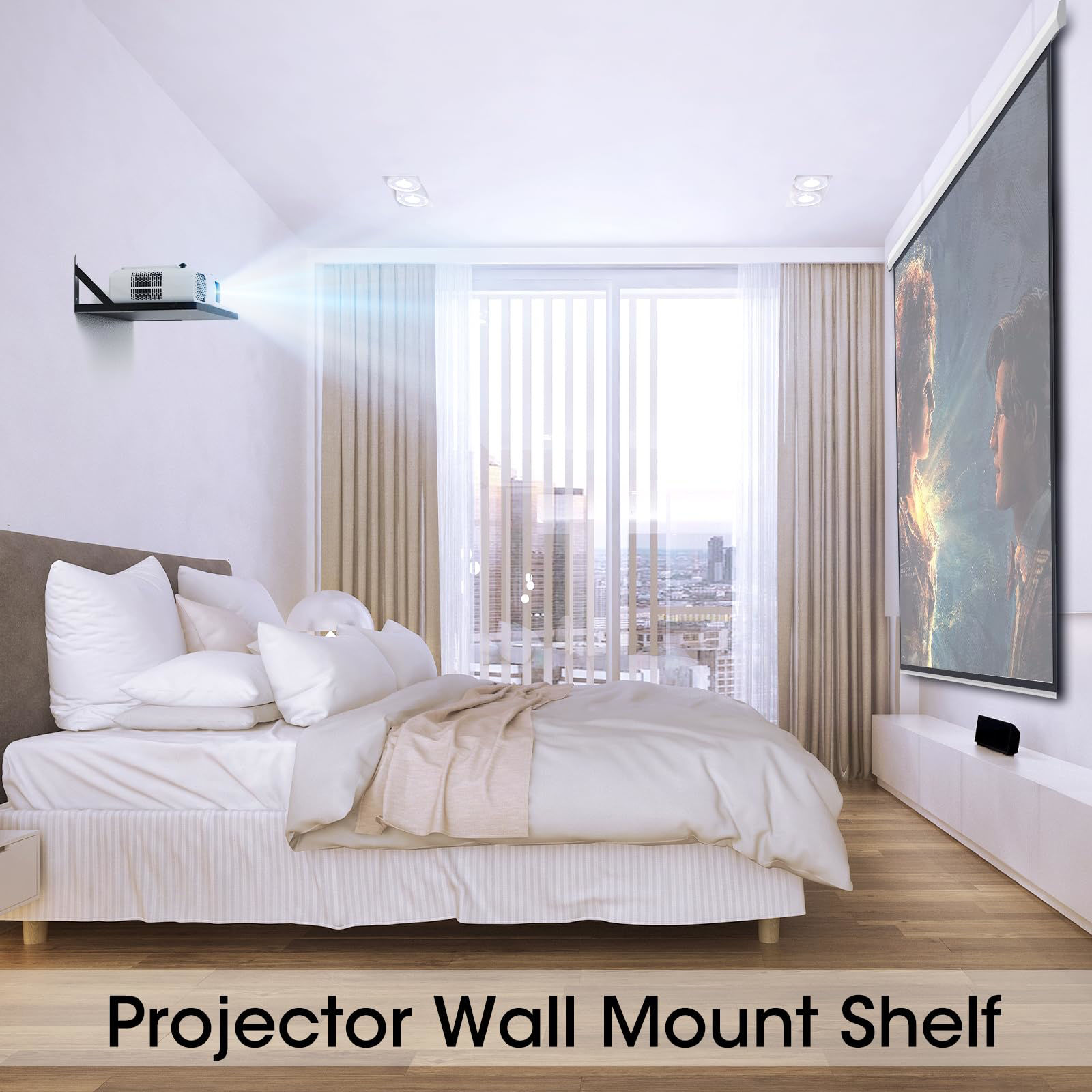 GetUSCart- DAWASAPAT Projector Shelf, Black Projector Wall Mount ...