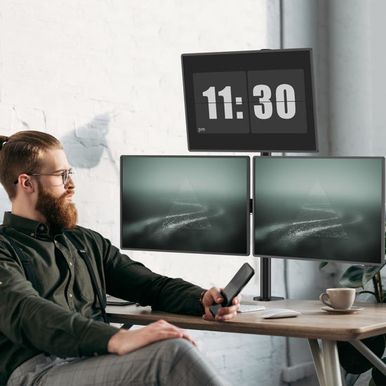 GetUSCart- WALI Triple Monitor Desk Mount, Fully Adjustable Three ...
