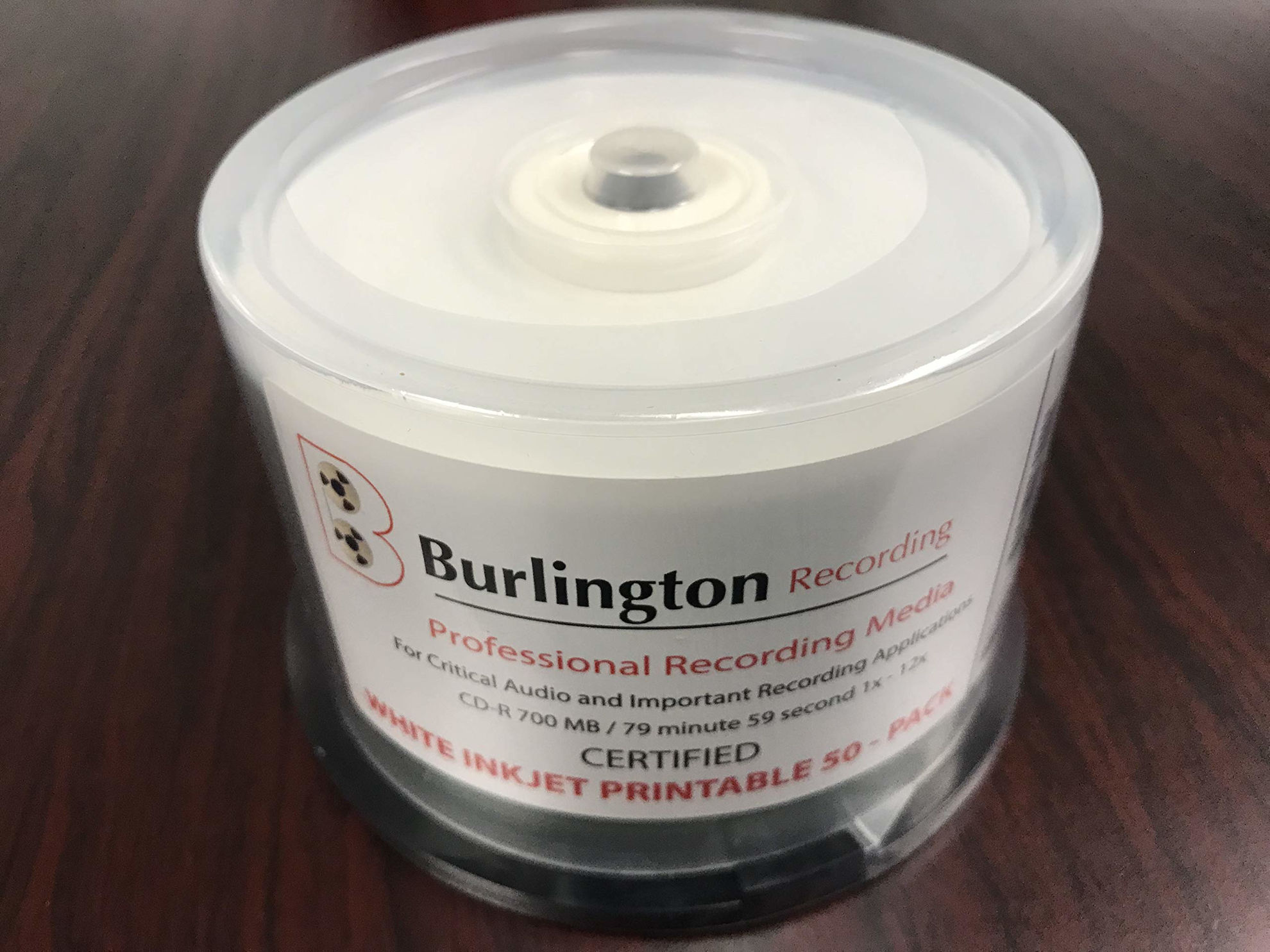 GetUSCart- Burlington Recording 80 Min Pro CD-R Certified Inkjet ...