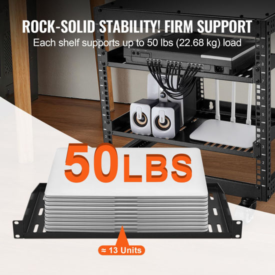 GetUSCart- VEVOR 2PCS 1U Server Rack Shelf, Universal Vented Rack Mount ...