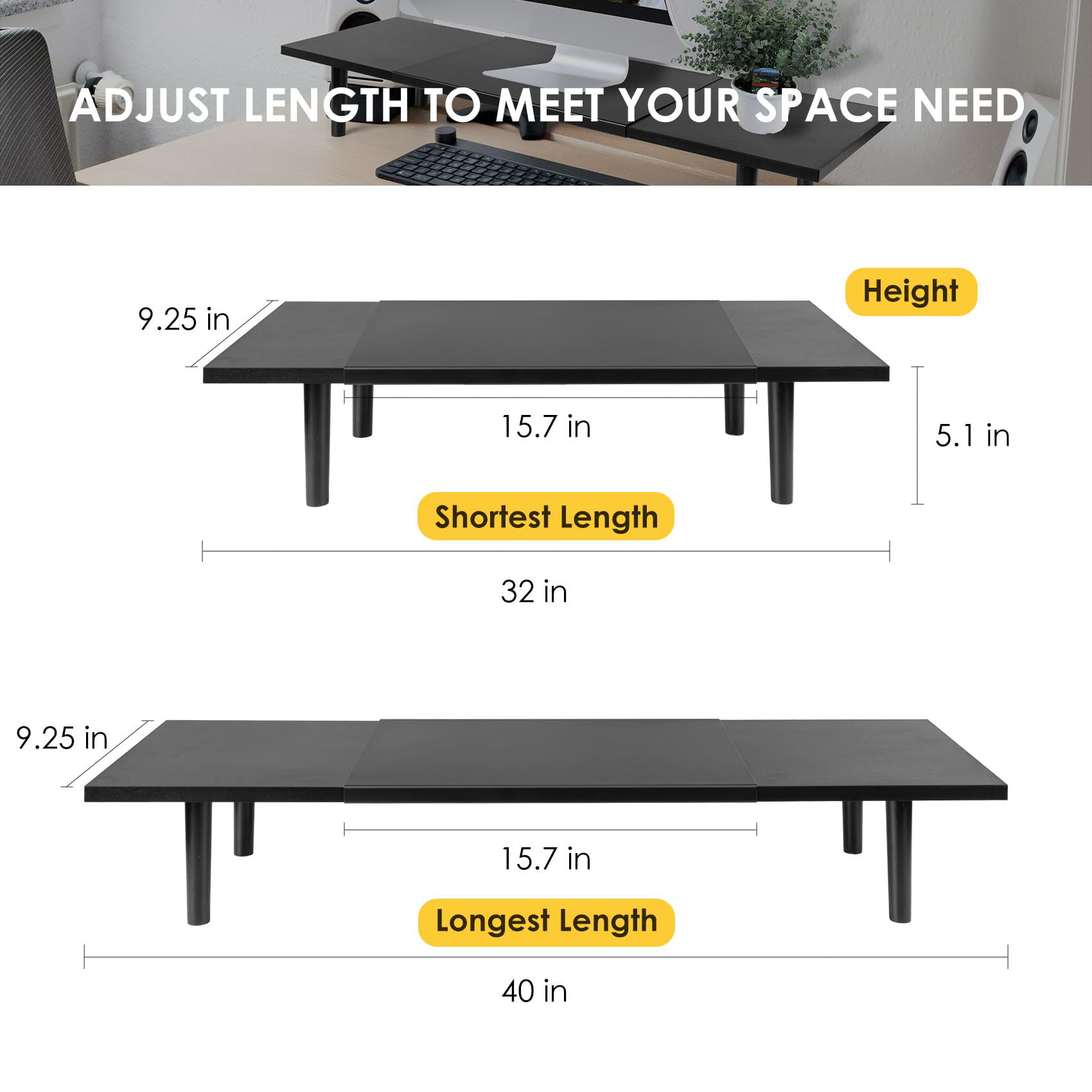 GetUSCart- Across-Star Dual-Monitor-Stand-Riser-For-Desk Adjustable ...