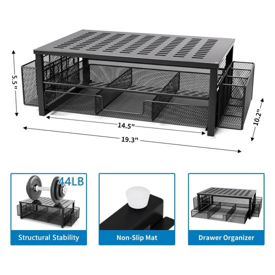 GetUSCart- gianotter Desk Computer Monitor Stand Riser with Drawer and ...