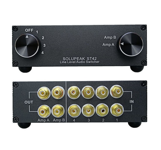 GetUSCart- SOLUPEAK ST42 4-Way RCA Audio Switch Source Signal Input switcher selector Splitter ...