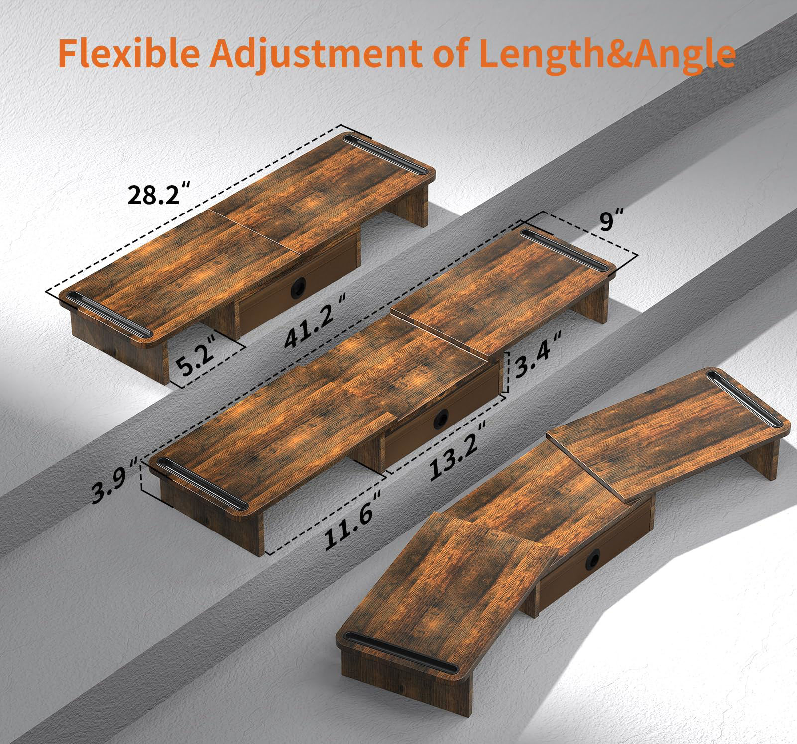 GetUSCart- ErgoFocus Dual Monitor Stand Riser with Drawer-Adjustable ...