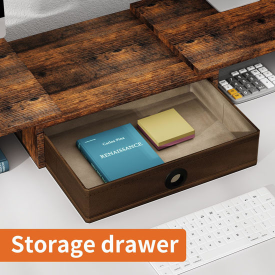 GetUSCart- ErgoFocus Dual Monitor Stand Riser with Drawer-Adjustable ...