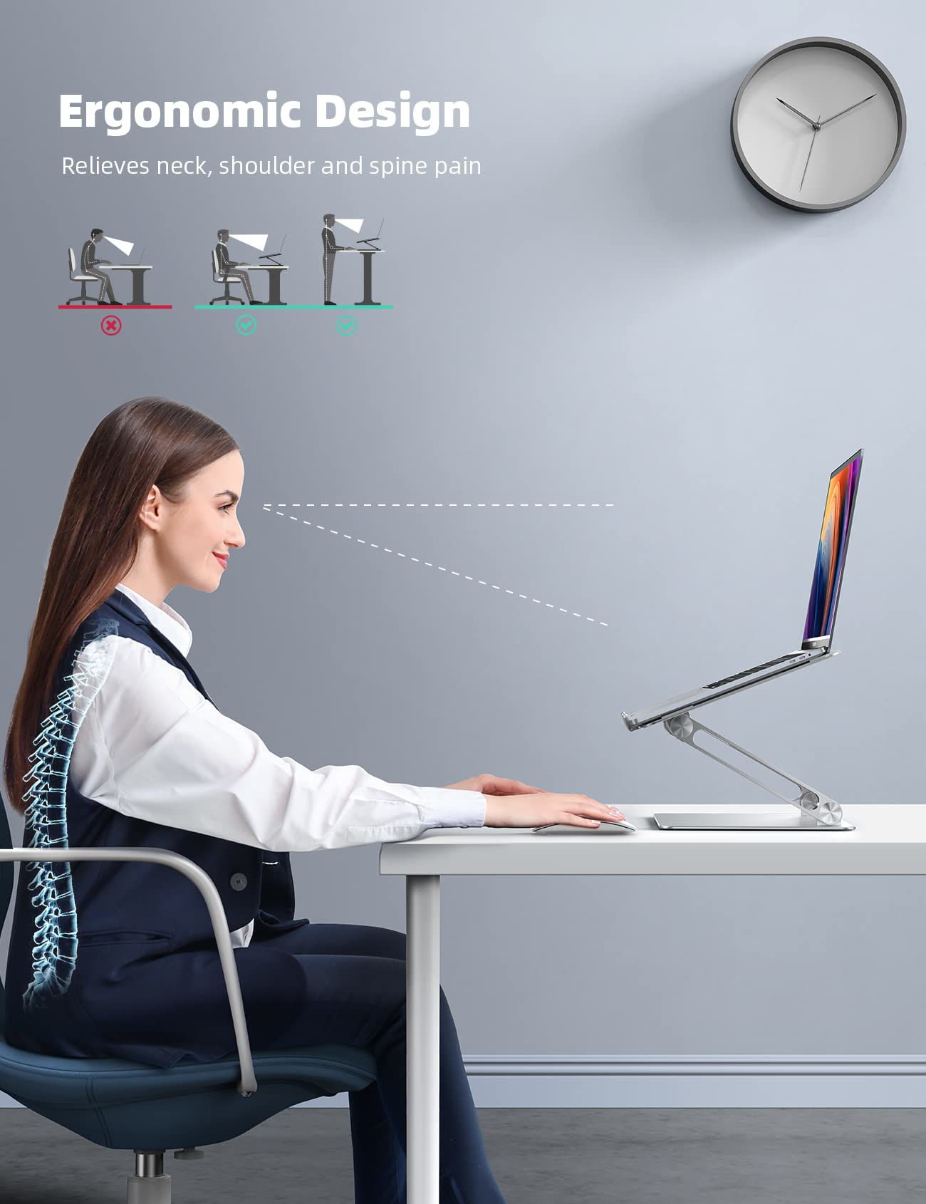 GetUSCart- Lamicall Adjustable Laptop Stand, Portable Laptop Riser ...