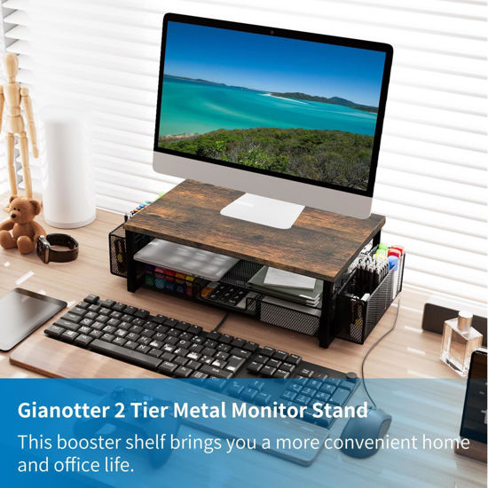 GetUSCart- gianotter Monitor Stand Riser, Desk Organizer with Drawer ...