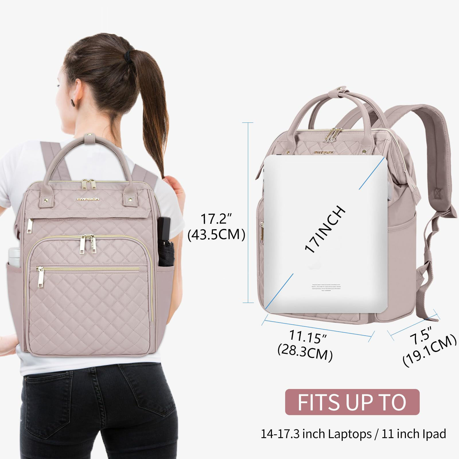GetUSCart- EMPSIGN 17 Inch Laptop Backpack for Women, Work Business ...
