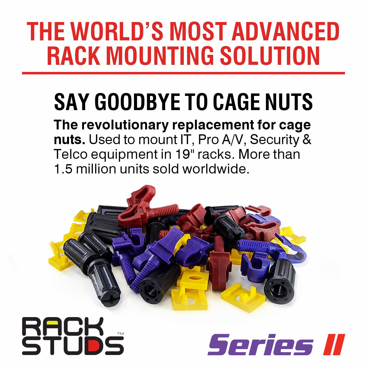 GetUSCart- Rackstuds 40C Rack Mount Solution II - Quick-Fit Cage Nut ...