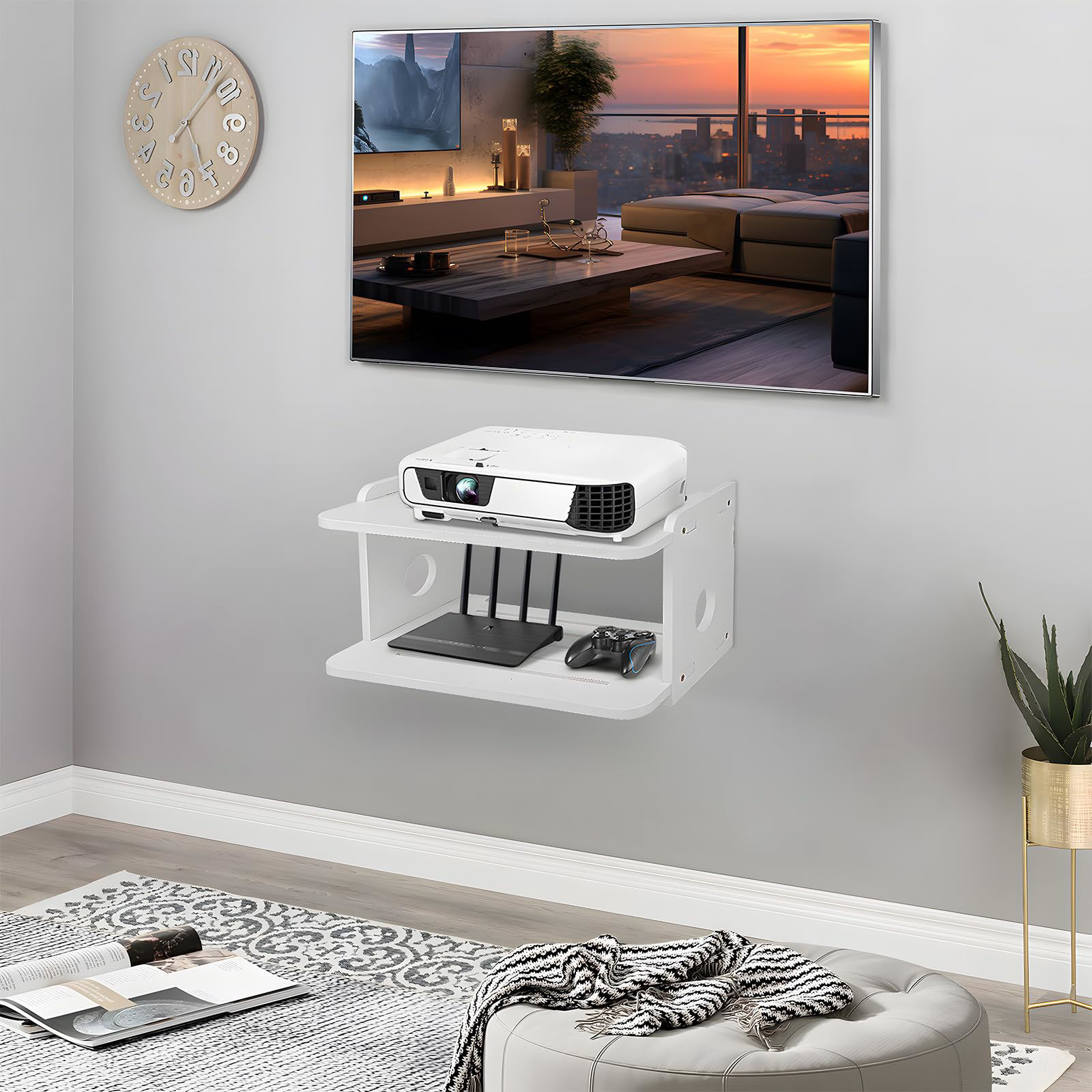 GetUSCart- BEARUT Projector Shelf,Projector Wall Mount Floating Shelf ...