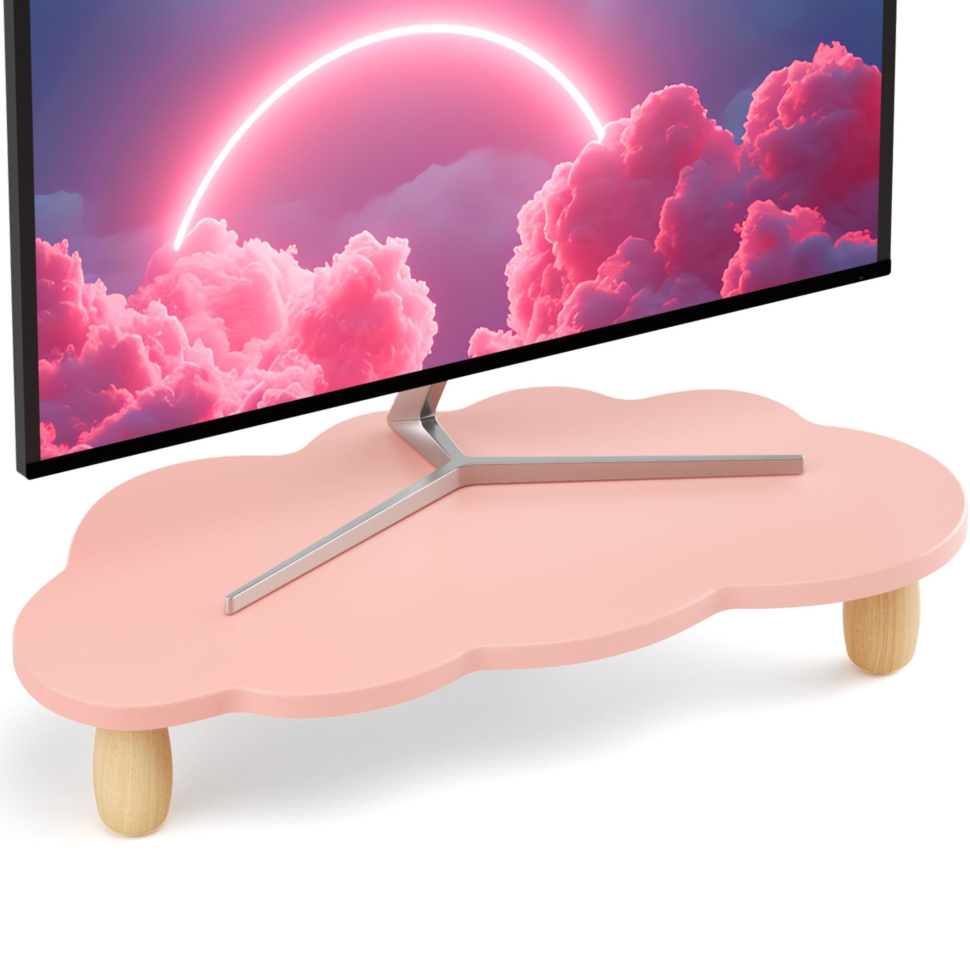 GetUSCart- AFOOYO Monitor Stand Riser, Cloud-Shaped Sturdy Wood ...