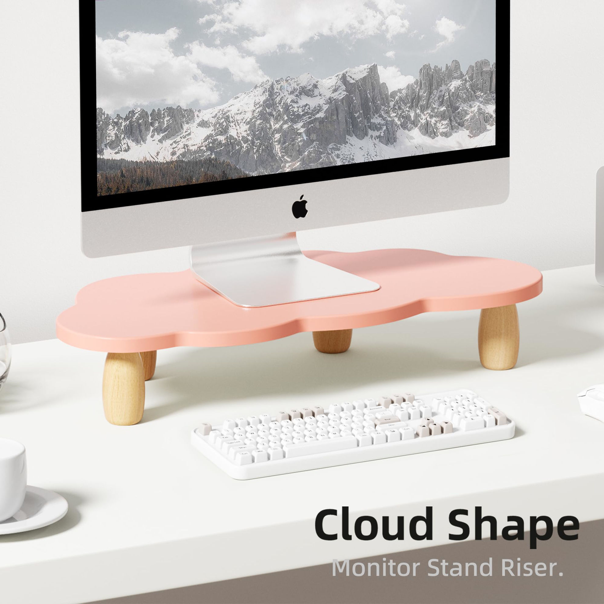 GetUSCart- AFOOYO Monitor Stand Riser, Cloud-Shaped Sturdy Wood ...