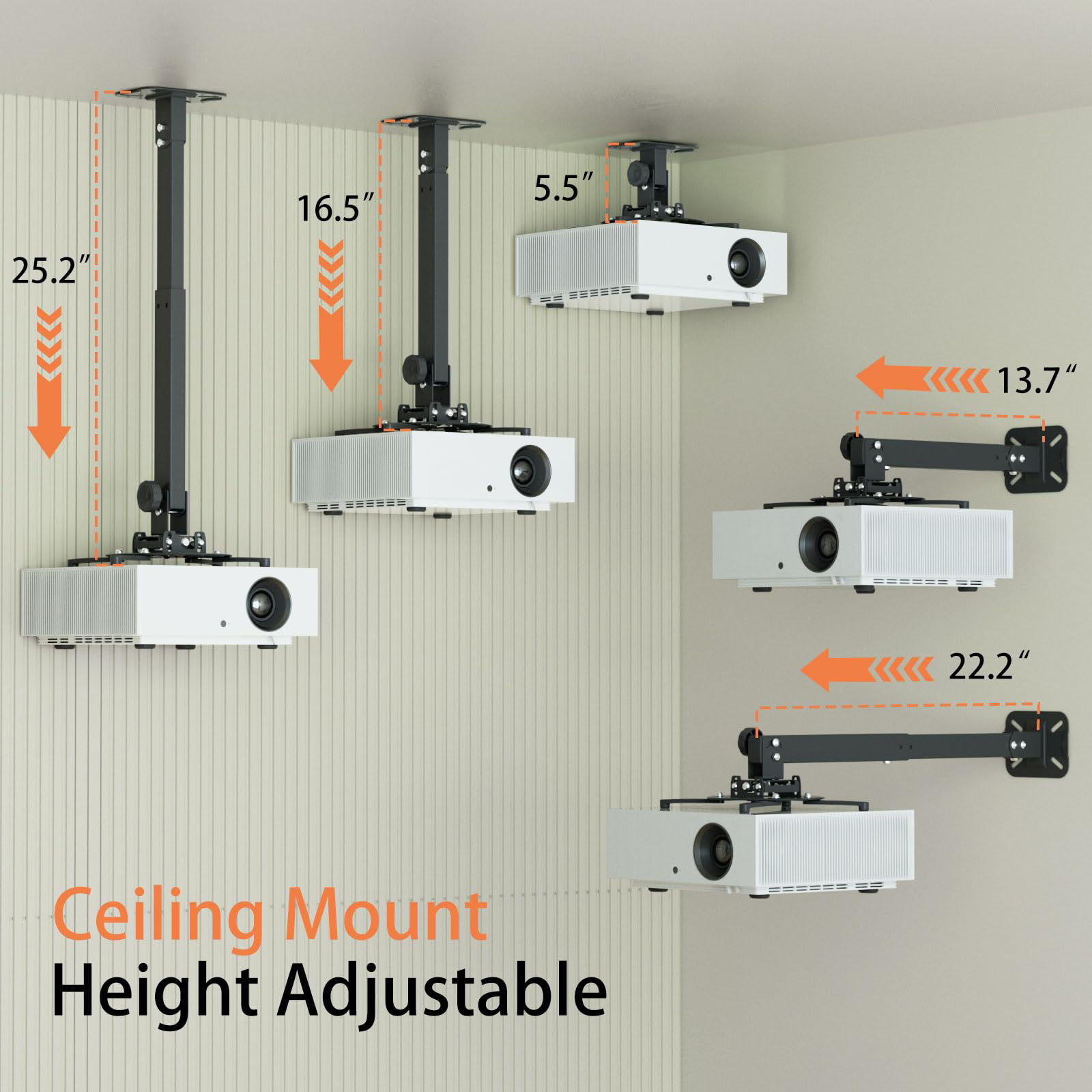 GetUSCart- JOY worker Universal Projector Ceiling Mount Wall Bracket ...