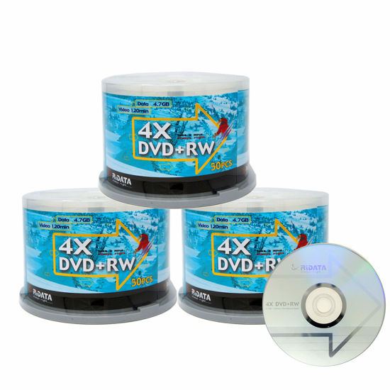 GetUSCart- 150 Pack Ridata DVD+RW 4X 4.7GB Silver Logo Rewritable DVD ...