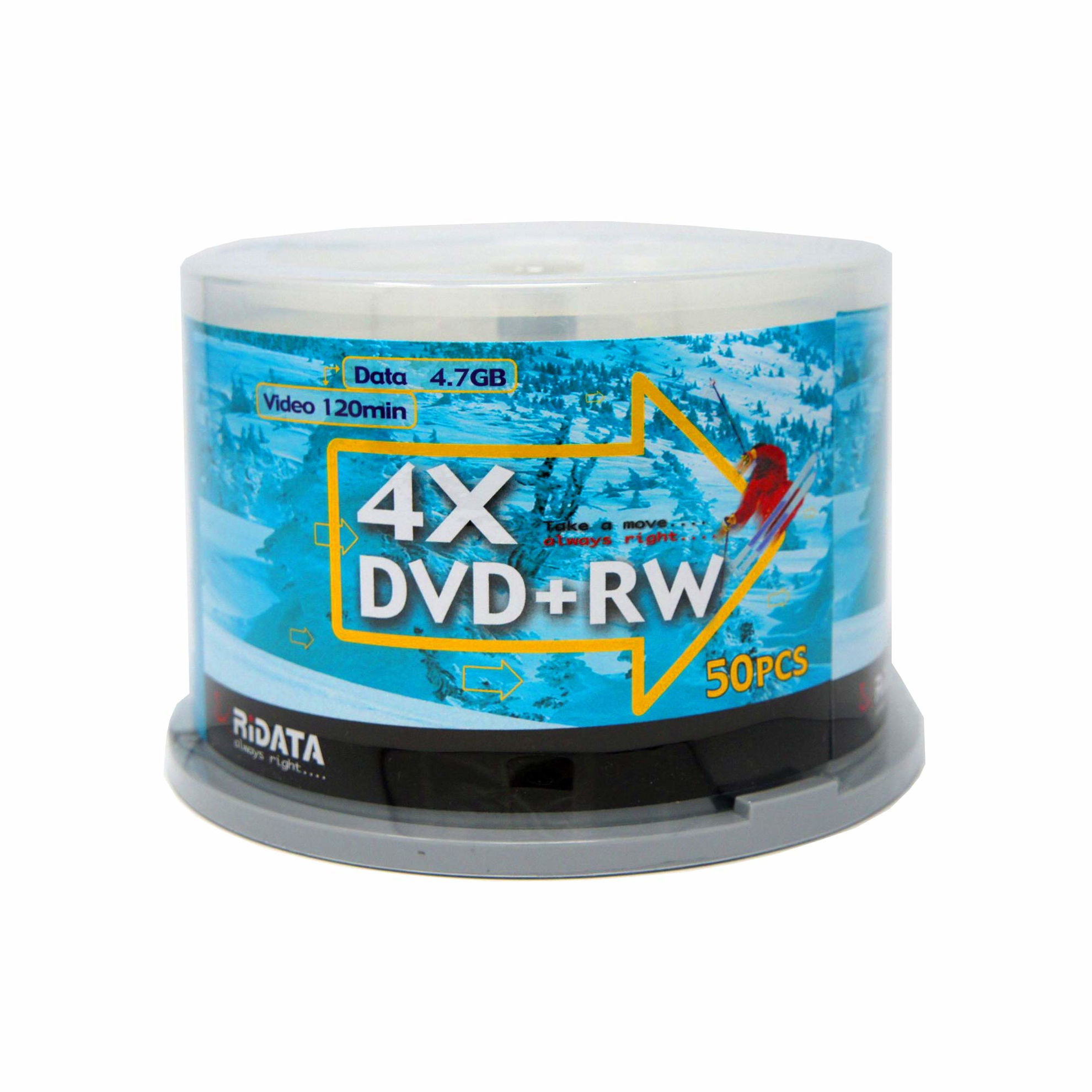 GetUSCart- 150 Pack Ridata DVD+RW 4X 4.7GB Silver Logo Rewritable DVD ...