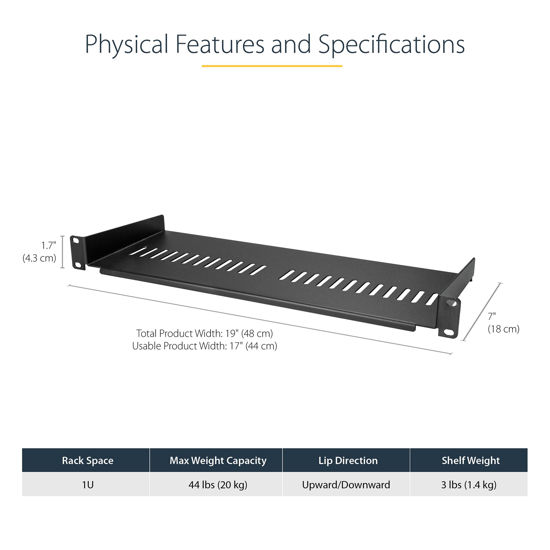 GetUSCart- StarTech.com 1U Server Rack Shelf - Universal Vented Rack ...