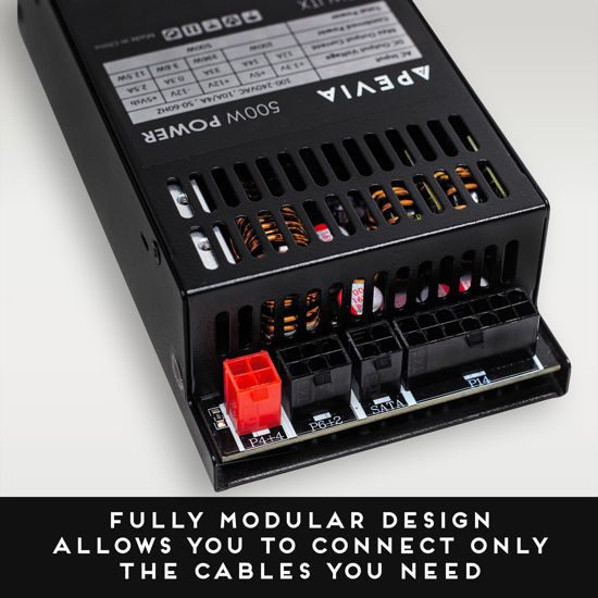 GetUSCart- Apevia ITX-PFC500W Mini ITX/Flex ATX / 1U 500W Fully Modular ...