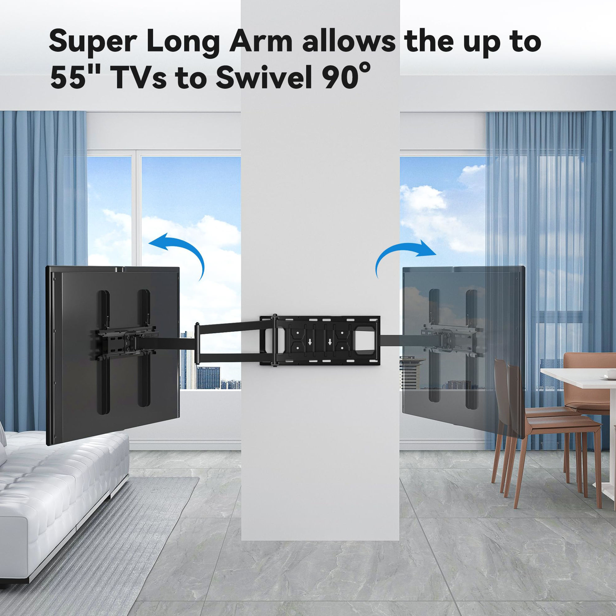 GetUSCart- FORGING MOUNT Long Arm TV Wall Mount for Most 26-60 Inch Flat Curved TVs, 25.6inch ...