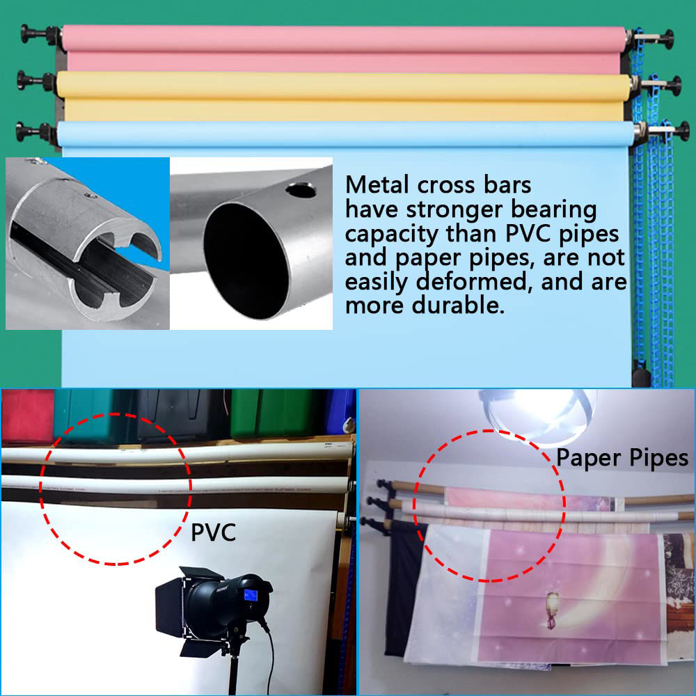 GetUSCart- 118"/3m Stainless Metal Tube Crossbar for Studio Backdrop ...