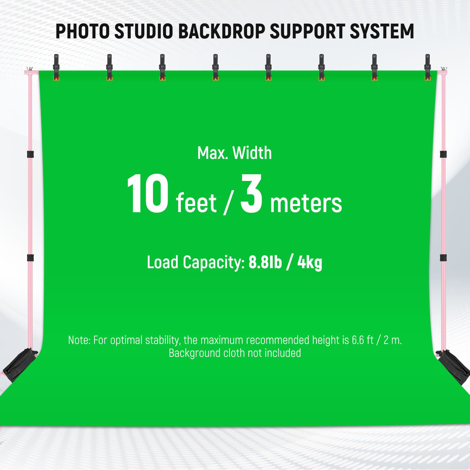 GetUSCart- Neewer Backdrop Stand 10ft x 7ft, Adjustable Photo Studio ...