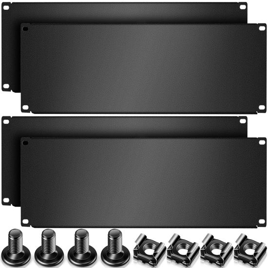 GetUSCart- Leinuosen 4 Pcs 4U Blank Panel Black Metal Rack Panel Rack ...