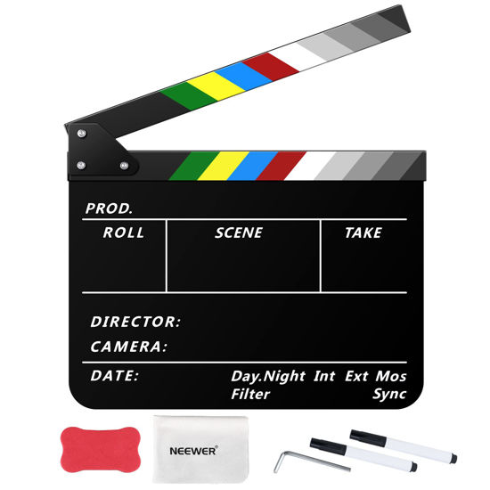 GetUSCart- NEEWER Acrylic Film Movie Directors Clapper Board Kit, 12 ...