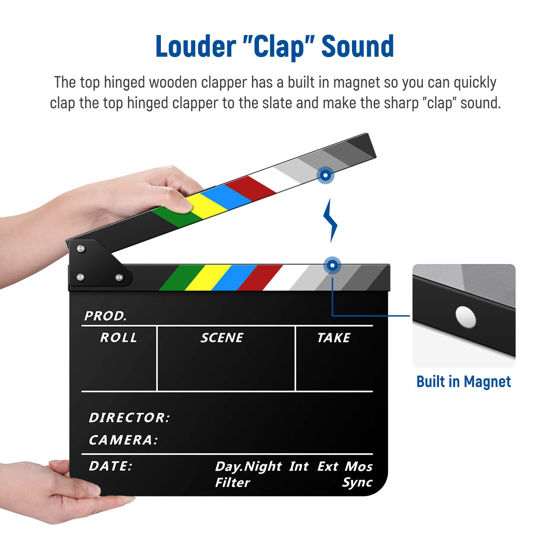 GetUSCart- NEEWER Acrylic Film Movie Directors Clapper Board Kit, 12 ...