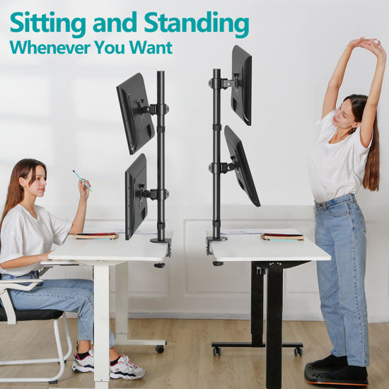 GetUSCart- MOUNT PRO Vertical Dual Monitor Stand, Stacked Monitor Mount ...