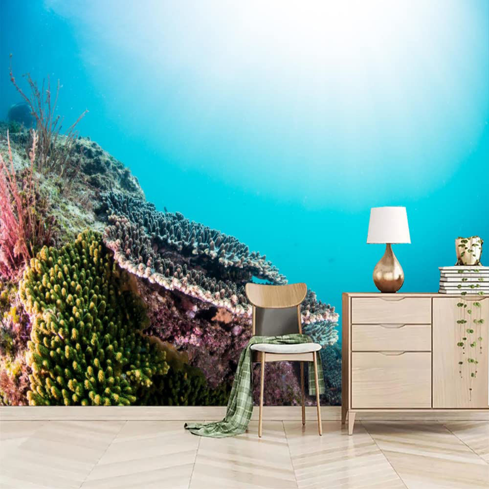 GetUSCart- ATTAFE Coral and Sunshine 3D Mural Wallpaper, Tropical Ocean ...